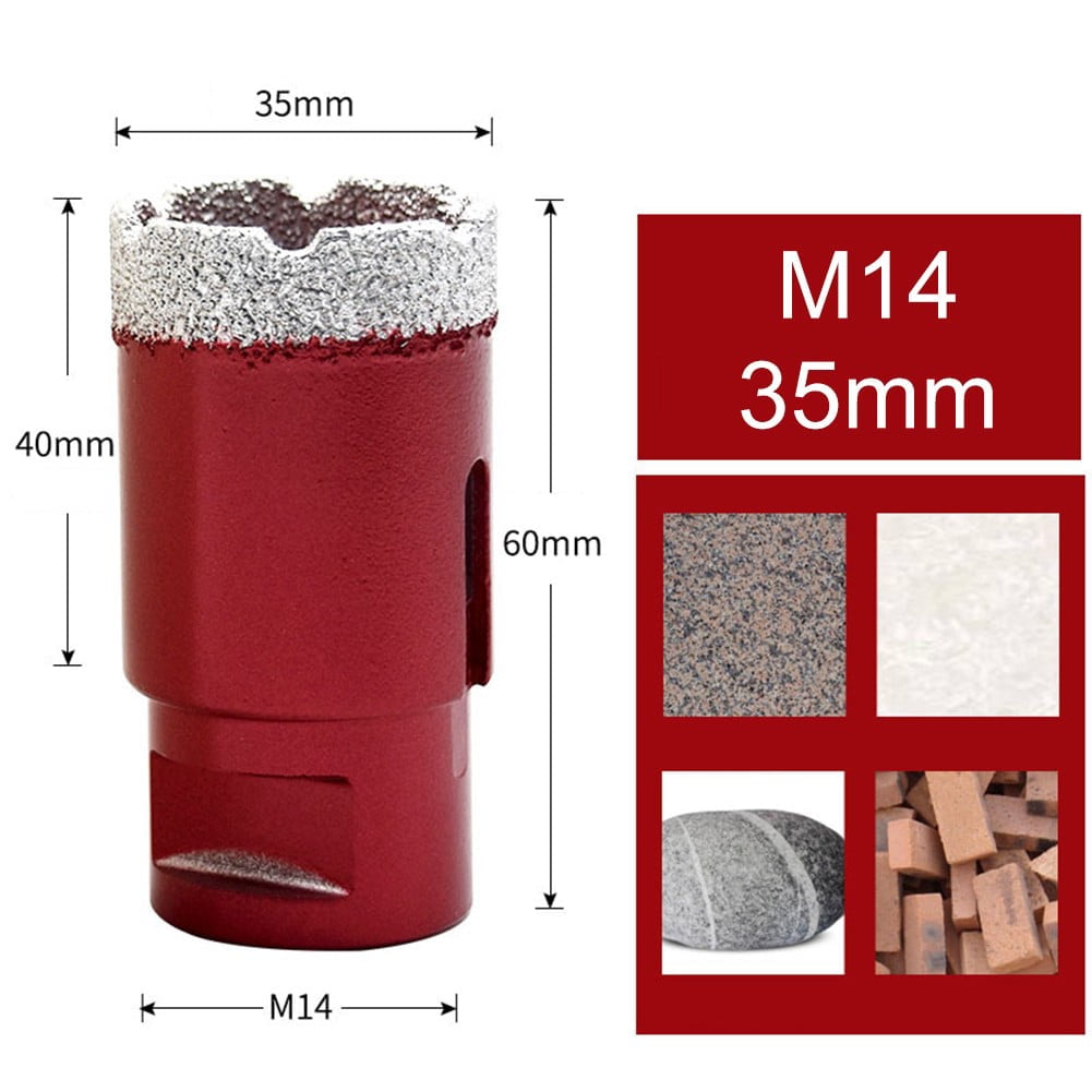 Lierteer 6-68mm M14 Diamond Core Drill Bit Hole Saw Cut Stone Porcelain ...