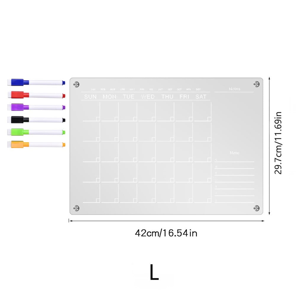 Lierteer Acrylic Magnetic Calendar Fridge Magnet Monthly and Weekly ...