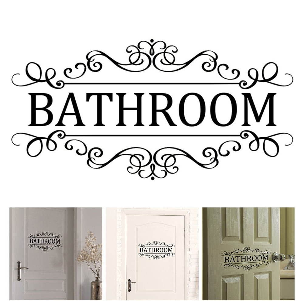 Lierteer Bathroom Rules Door Sign Vinyl Wall Sticker Bathroom Toilet ...
