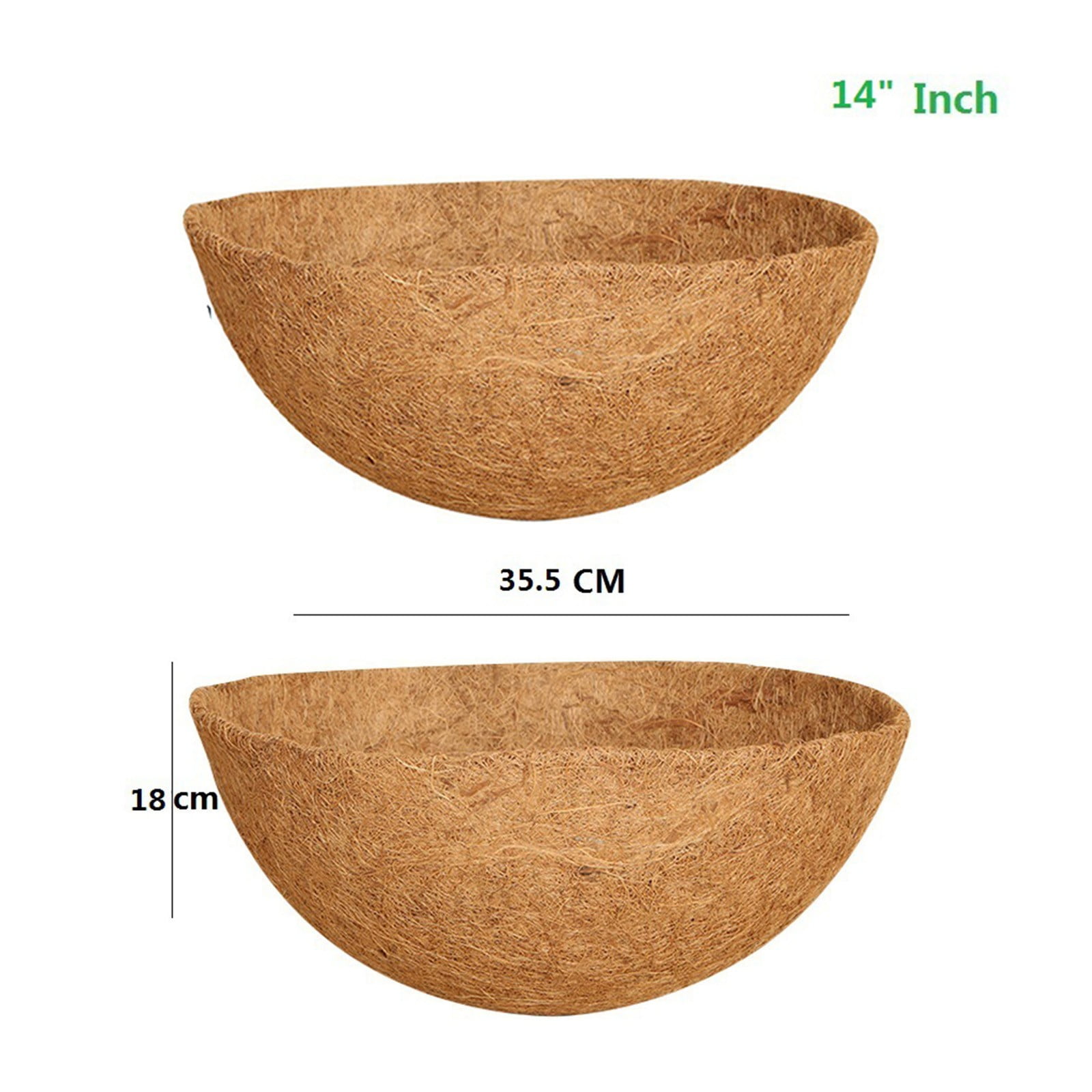 Lierteer Coconut Fiber Round Hanging Basket Liner 2 Pack Planter Liners ...