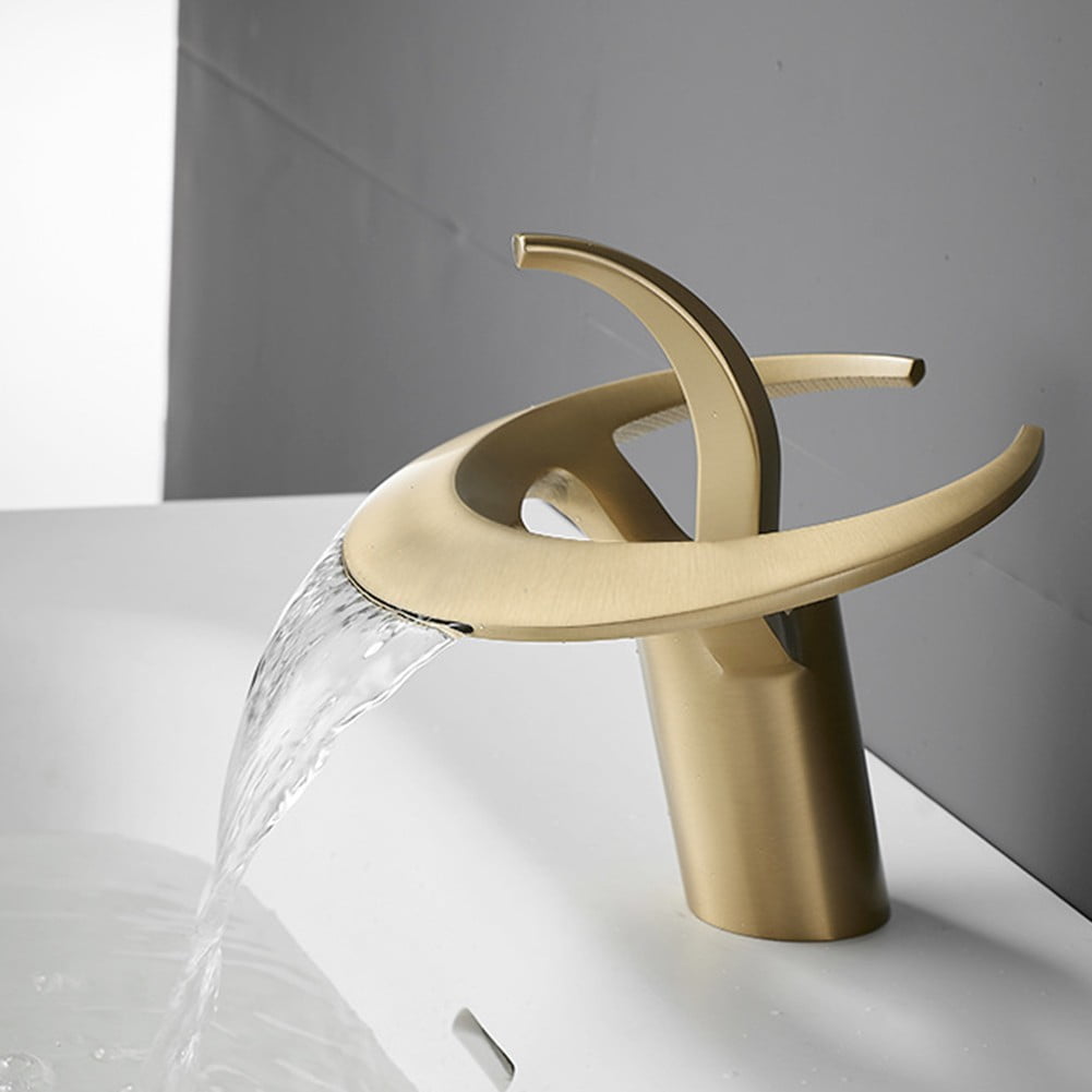 Lierteer Creative single hole waterfall faucet hot and cold wash basin ...