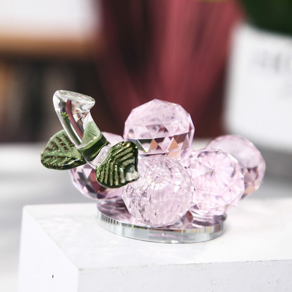 Lierteer Crystal Grape Table Decor Crystal Fruit Handicraft Ornament ...
