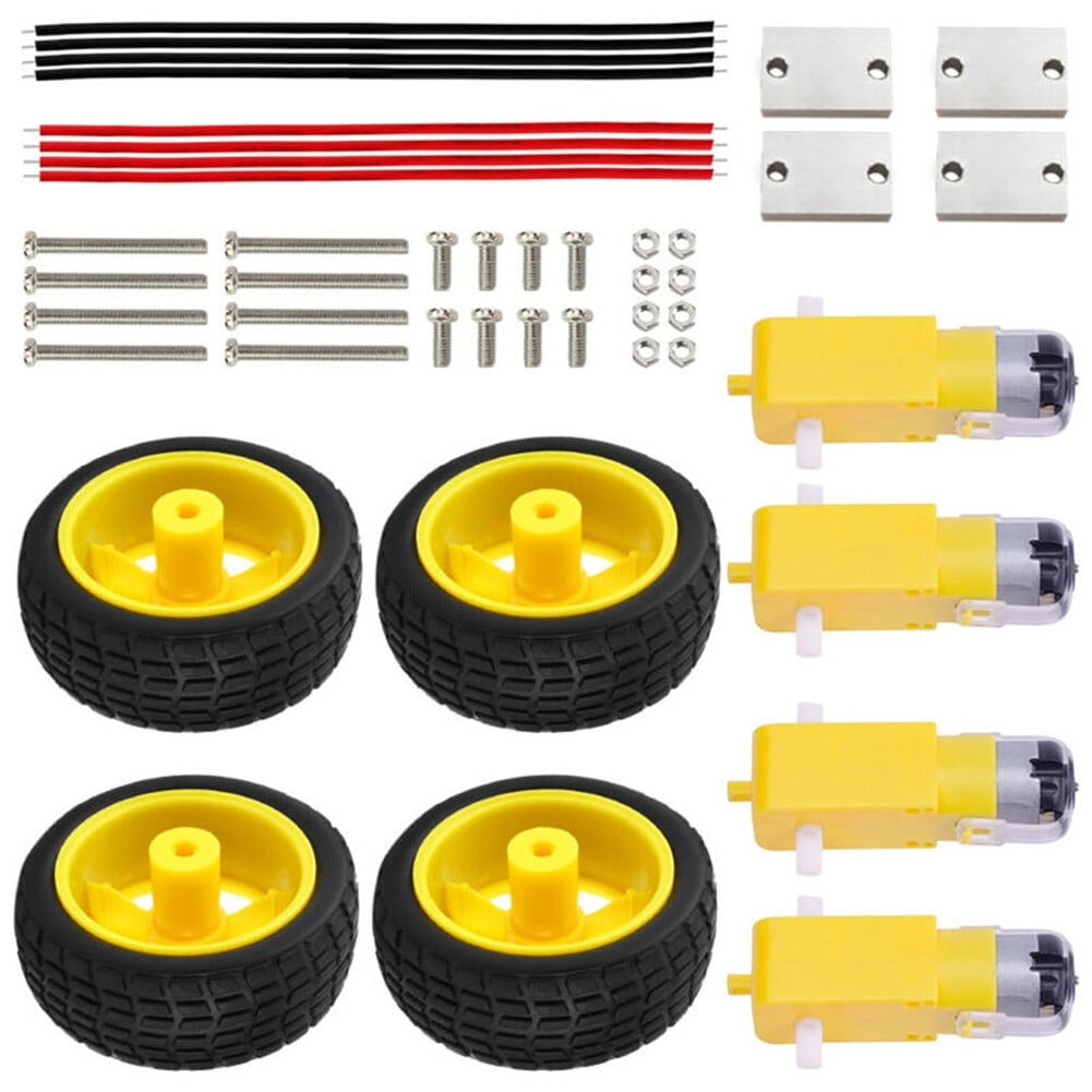 Lierteer DC 3V-6V Gear Motor+Tire Wheel Kit Intelligent Car Chassis Set ...