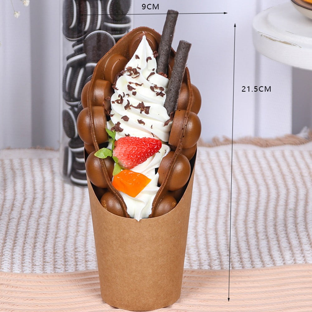 Lierteer Egg Waffle Ice Cream Model Ice Cream Food Food Fake Egg Waffle ...
