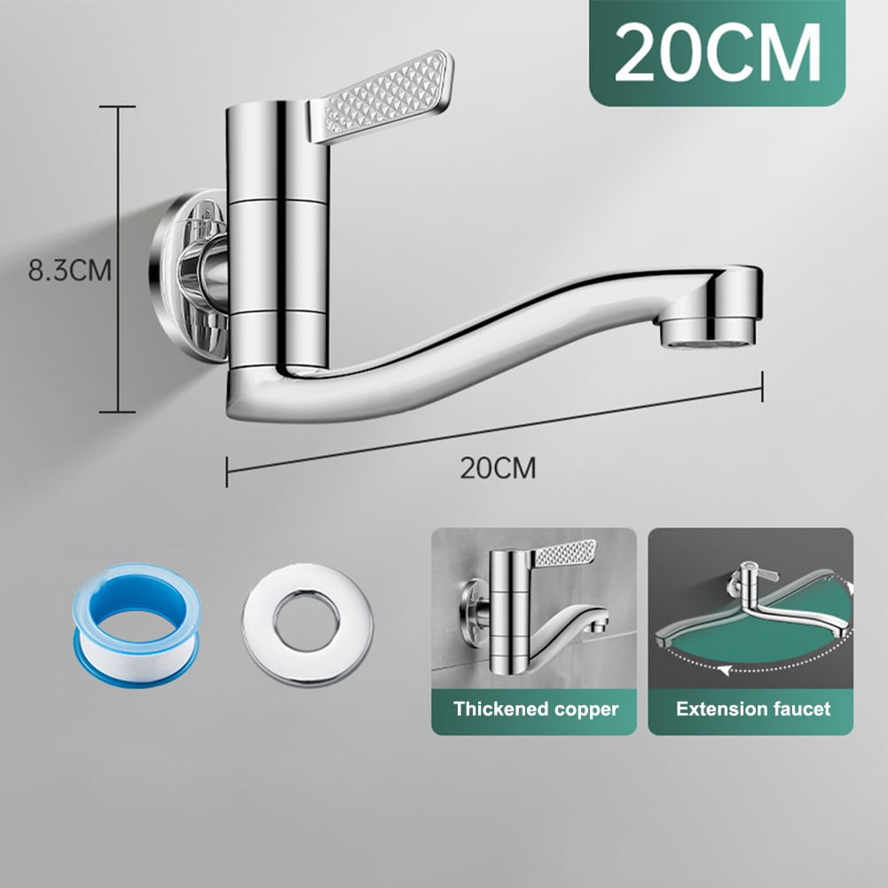 Lierteer Extended wall mounted single cold kitchen sink mop pool faucet ...