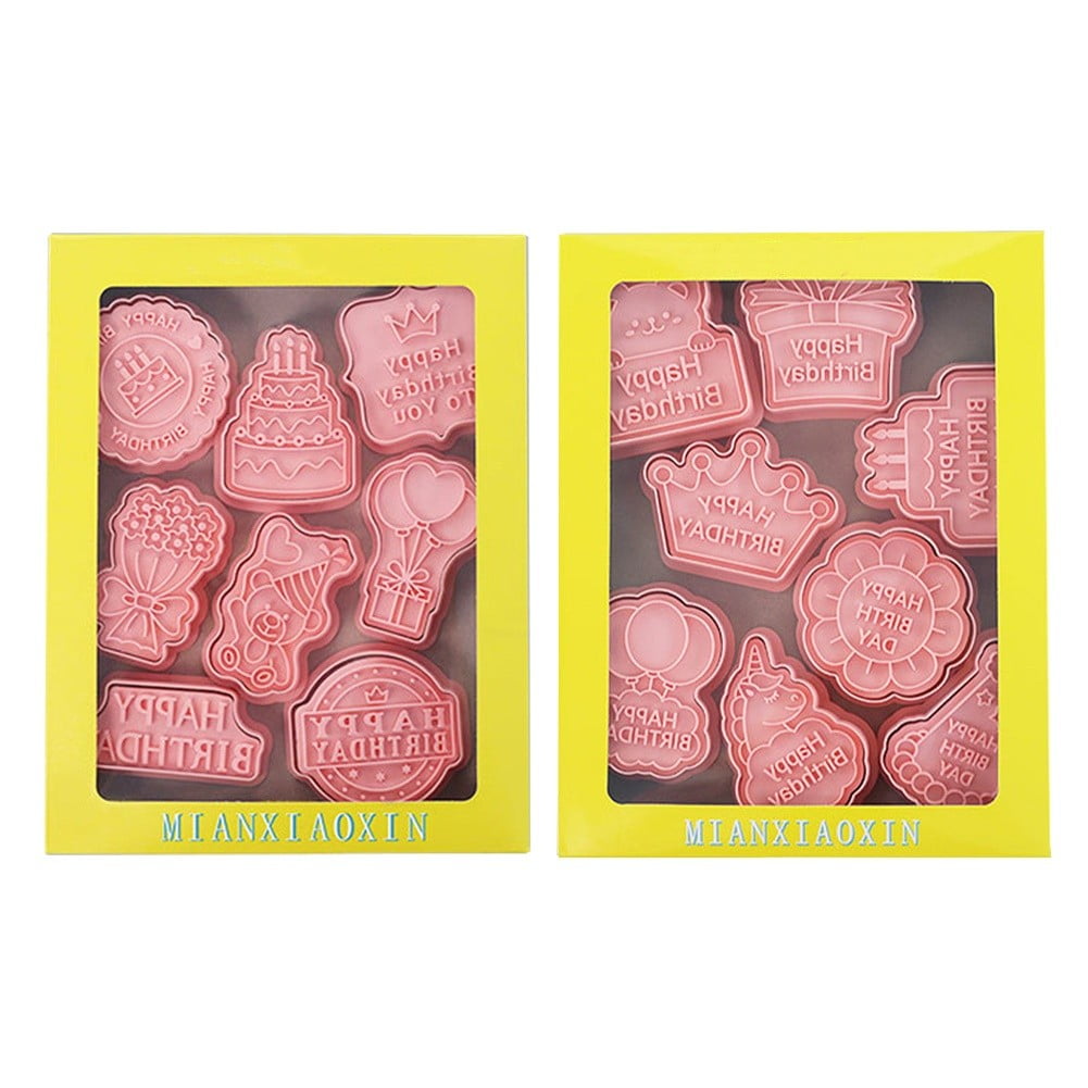 Lierteer Happy Birthday Cookie Cutters Set:16pcs Fun and Easy Baking ...