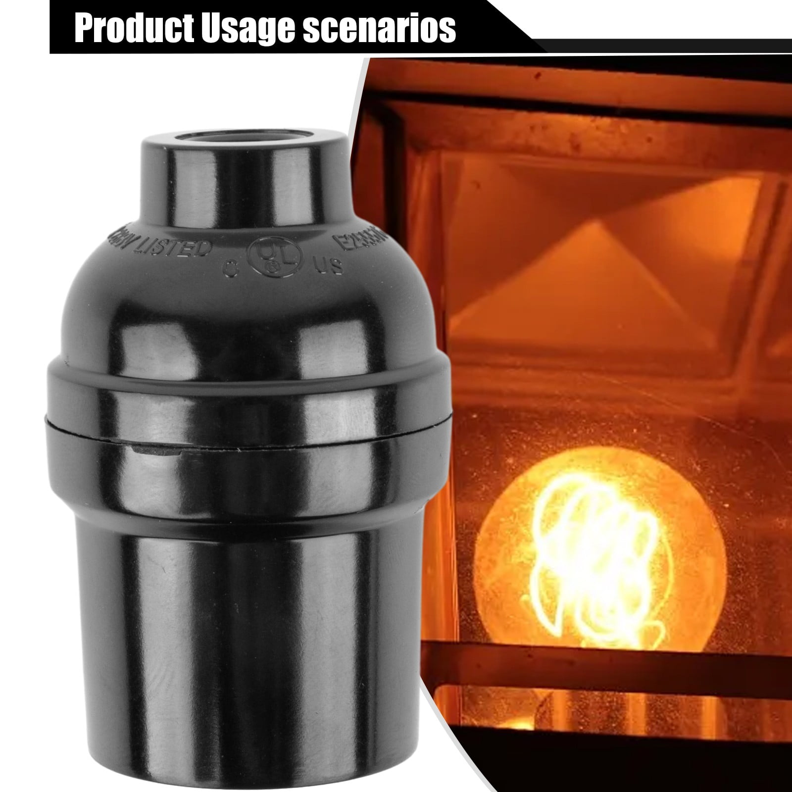 Lierteer Lamp Holder E27 Base For Stairways Basement Bathroom Vintage ...