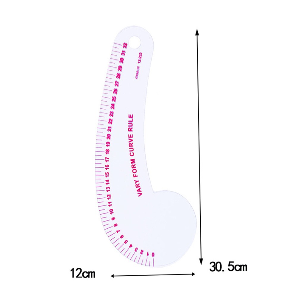 Lierteer Multifunction Patchwork Ruler Plastic French Curve Sewing ...
