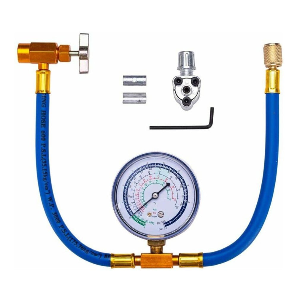 Lierteer Piercing Tap Valve Kit R134a Charging Hose Can Tap With Gauge ...