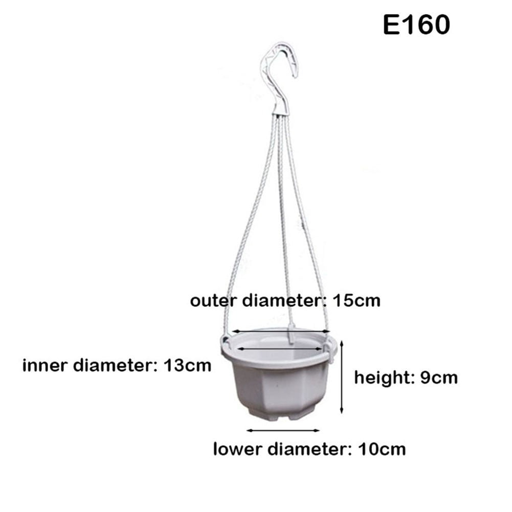 Lierteer Plastic Hanging Flower Pot Chain Plant Basket Holder for ...