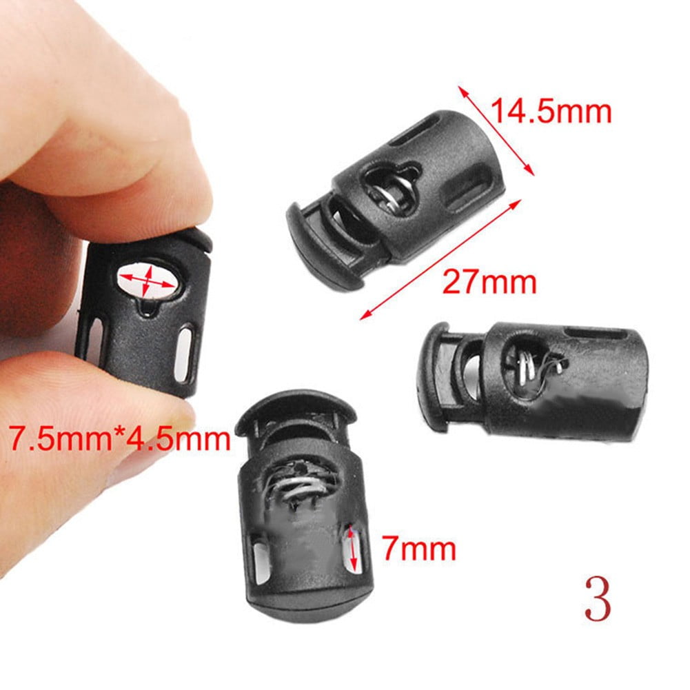 Lierteer Premium Black Cord Lock Stoppers 100PCS for Different Sizes ...