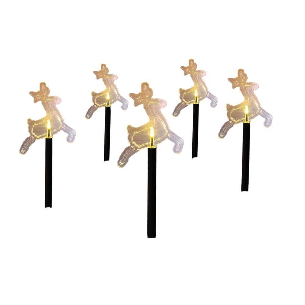 Lierteer Solar Star Deer Christmas Ground Lights Outdoor Waterproof LED ...