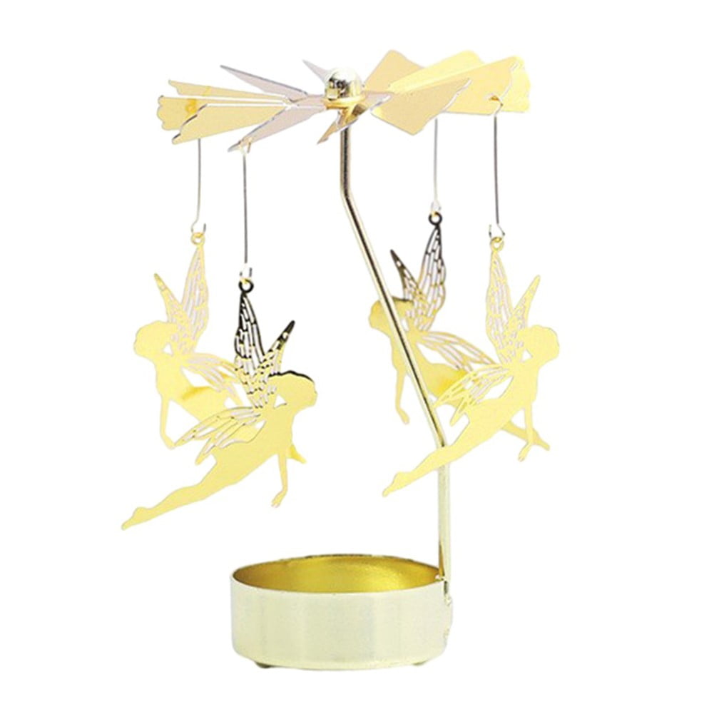 Lierteer Spinner Candle Holder Golden Rotating Candlestick Wedding ...