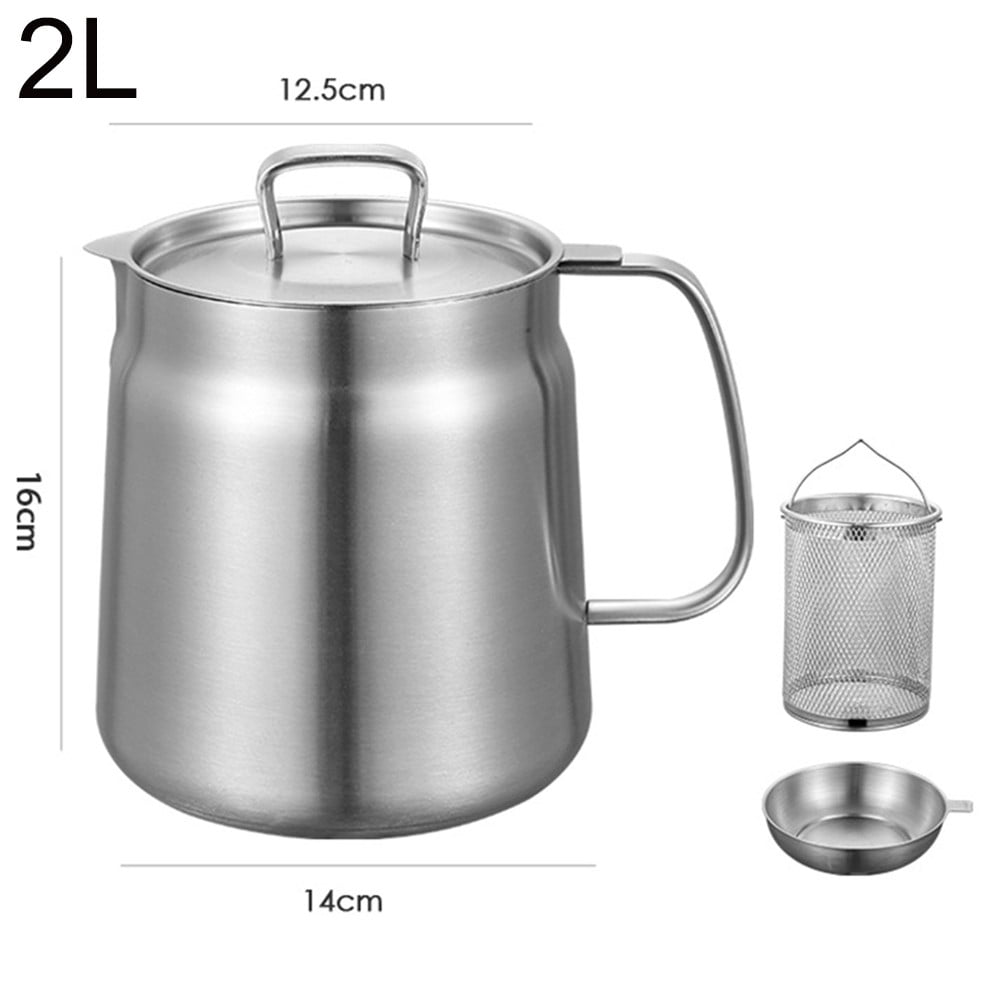 Lierteer Stainless Steel Storage Container Versatile Oil Filter Pot ...