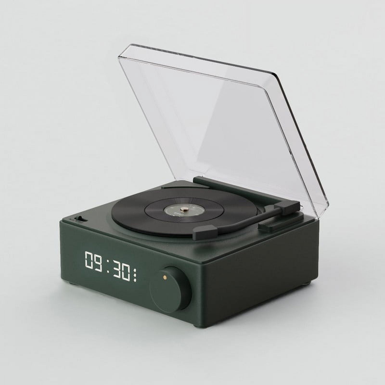 Lierteer Vinyl Wireless Speaker Alarm Clock Small Record Player Audio ...