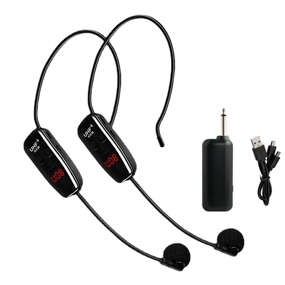 Lierteer Wireless Microphone Earphone Headset Echargeable Dual Headset ...