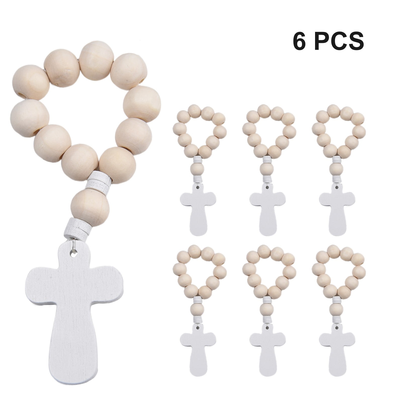 Lierteer Wooden Cross Bless Small Finger Rosary Boy Girl 1st First Holy ...