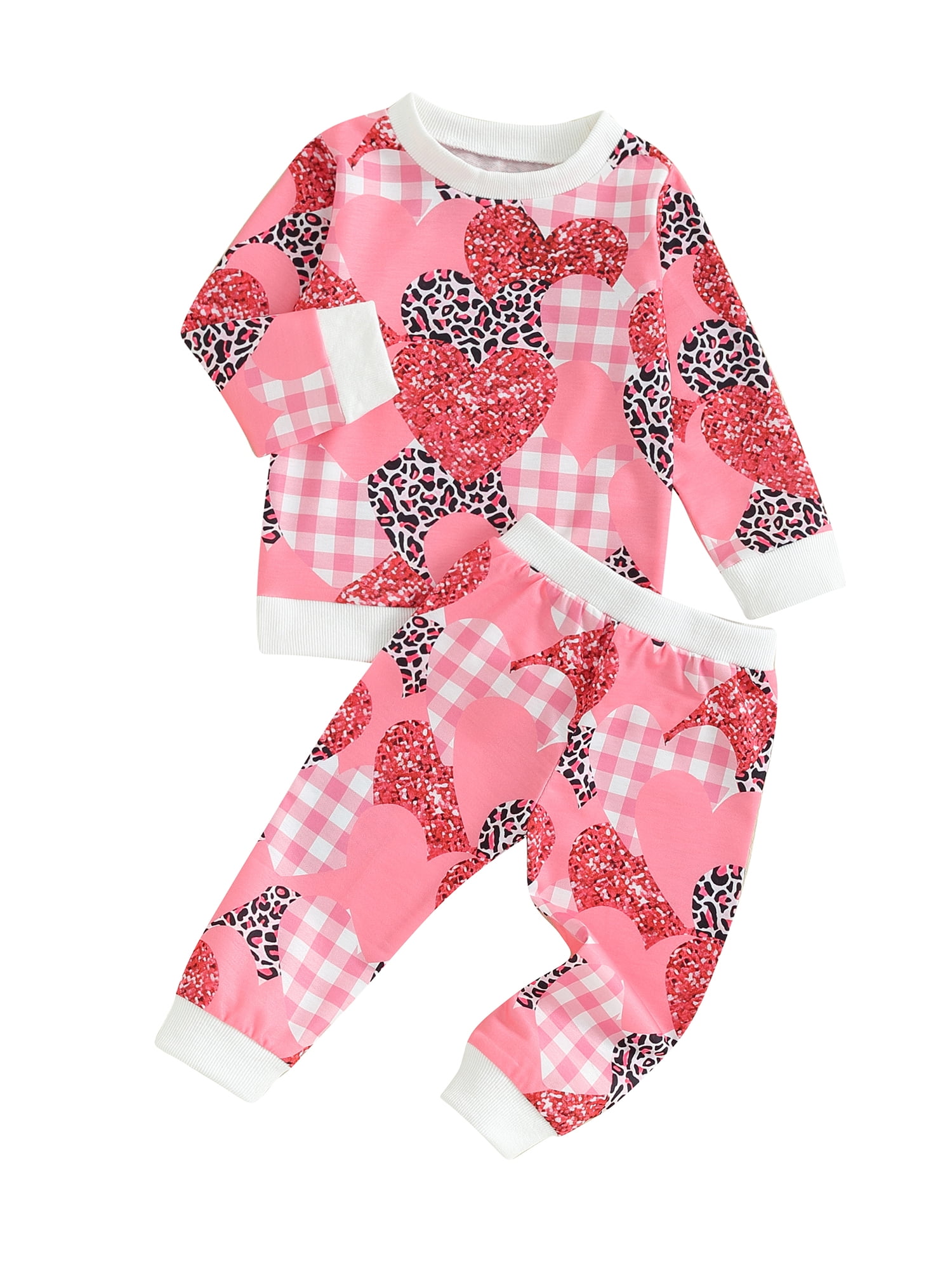 Lieserram Baby Toddler Girls Valentine's Day Clothes Sets 3 6 9 12 18 24 Months Long Sleeve ...