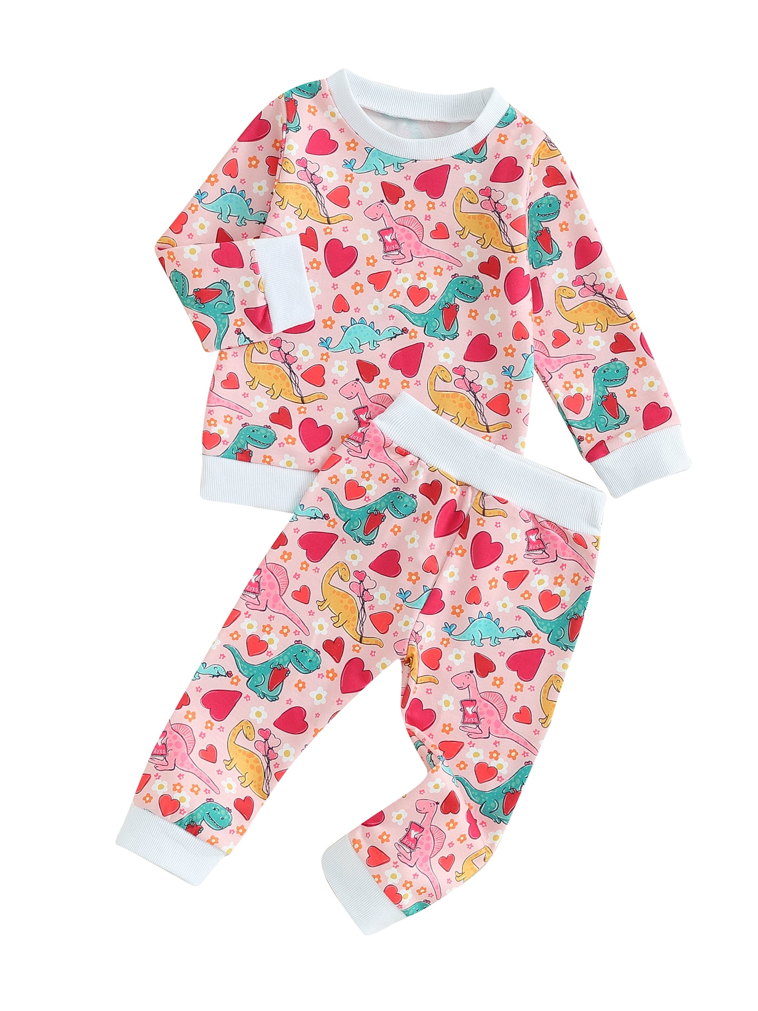 Lieserram Baby Toddler Girls Valentine's Day Clothes Sets 3 6 9 12 18 24 Months Long Sleeve ...