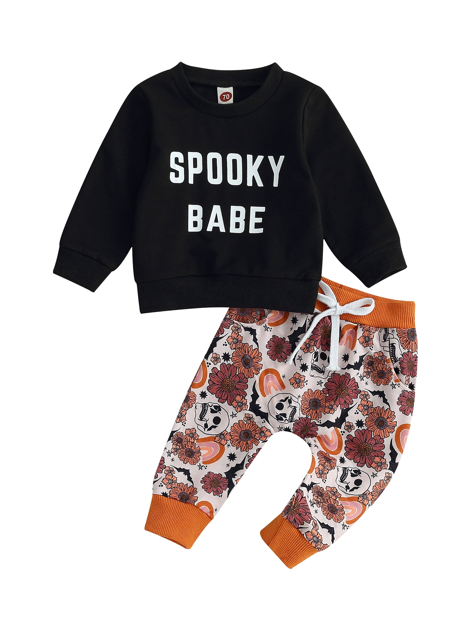 Lieserram Toddler Baby Boys Fall Halloween Outfits 0 6 12 18 24 Months 2T 3T Letter Print Long ...