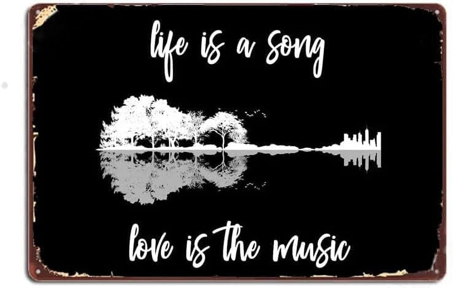 Life is A Song,Love is The Music Antique Tin Sign Rustic Wall Decor ...
