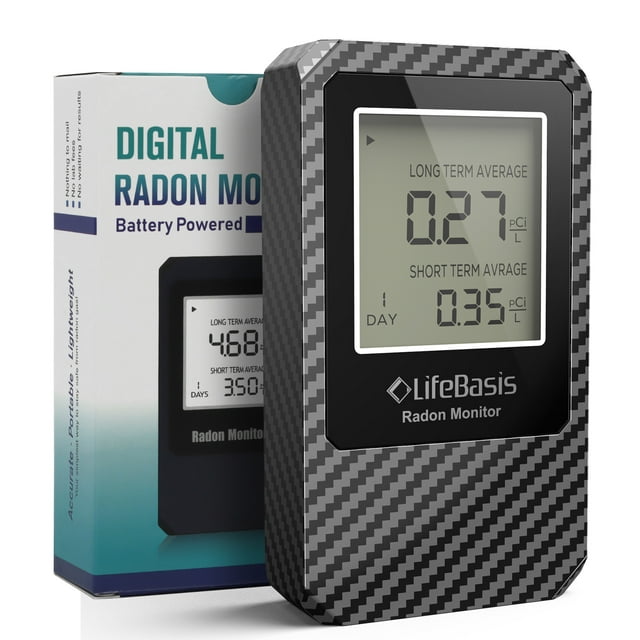 Life Basis Battery Operated Digital Radon Detector Home Radon Detector ...