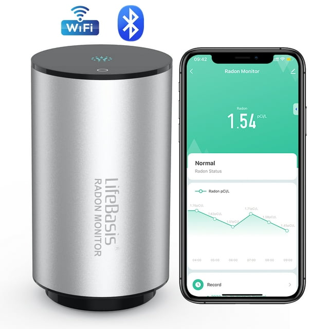 Life Basis Smart Radon Monitor for Home, Fast Level Capture, Short ...