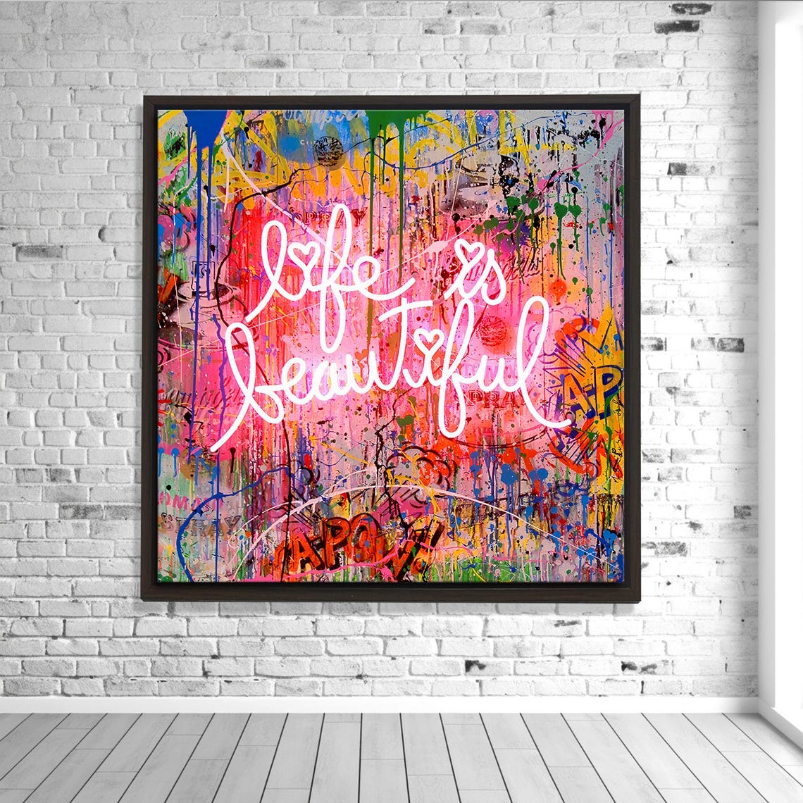 Life is Beautiful Graffiti Pop Art, Trendy Wall Art, Motivational Art ...
