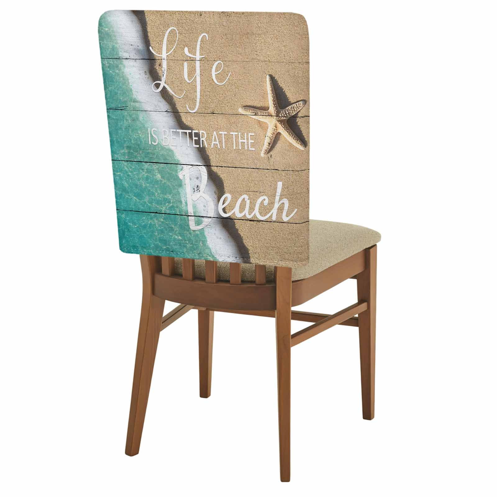 Life Is Better at The Beach Chair Back Covers Set of 6, Starfish Beach ...