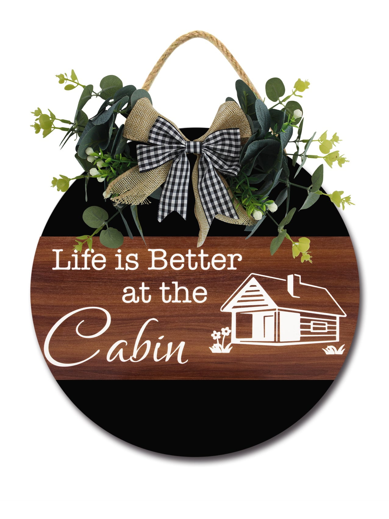 Life Is Better At The Cabin Sign for Front Door Hanging Seasons Sign ...