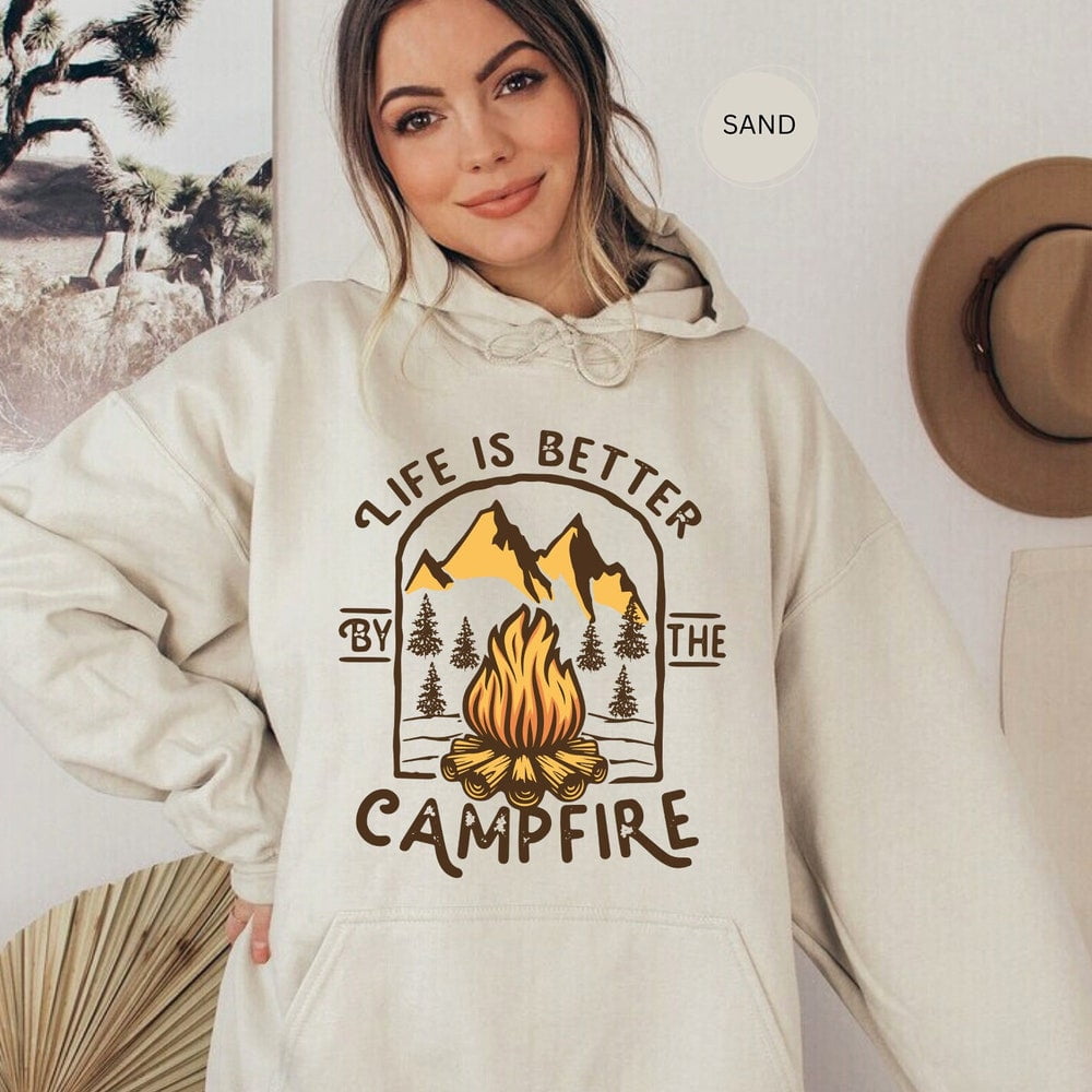 Life Is Better By The Campfire Shirt, Camping Shirt, Camp Shirt, Camper Gift,Cute Camping Shirt ...