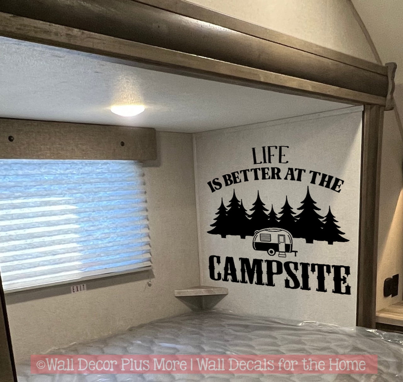 Life Better at Campsite Vinyl Camper Decals - Removable Wall Lettering ...