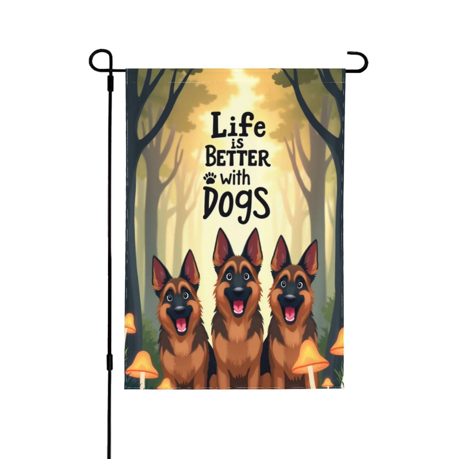Life Is Better With Dogs German Shepherd Garden Flag 12.5x18 Inch ...