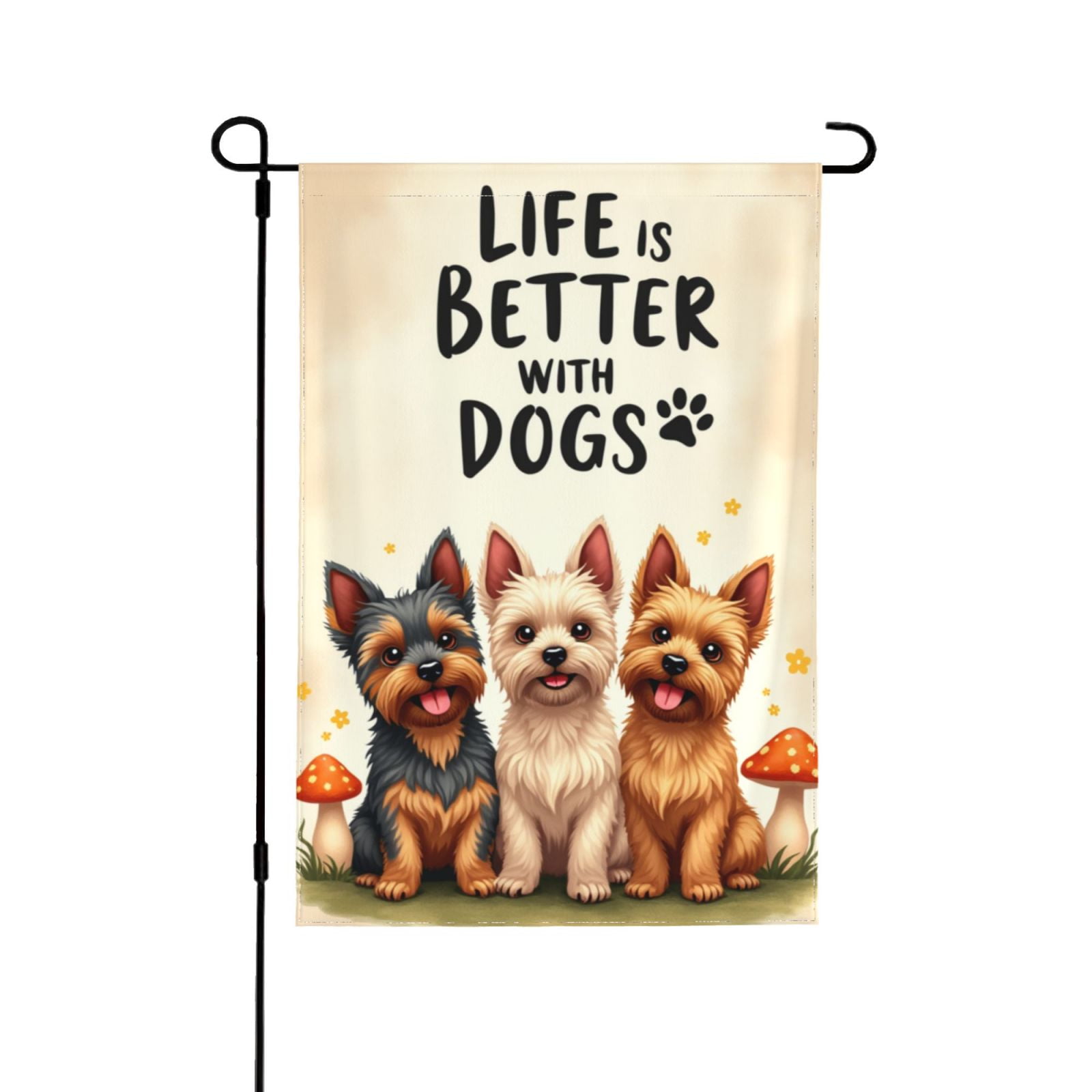 Life Is Better With Dogs Yorkshire Terrier Garden Flag 12.5x18 Inch ...
