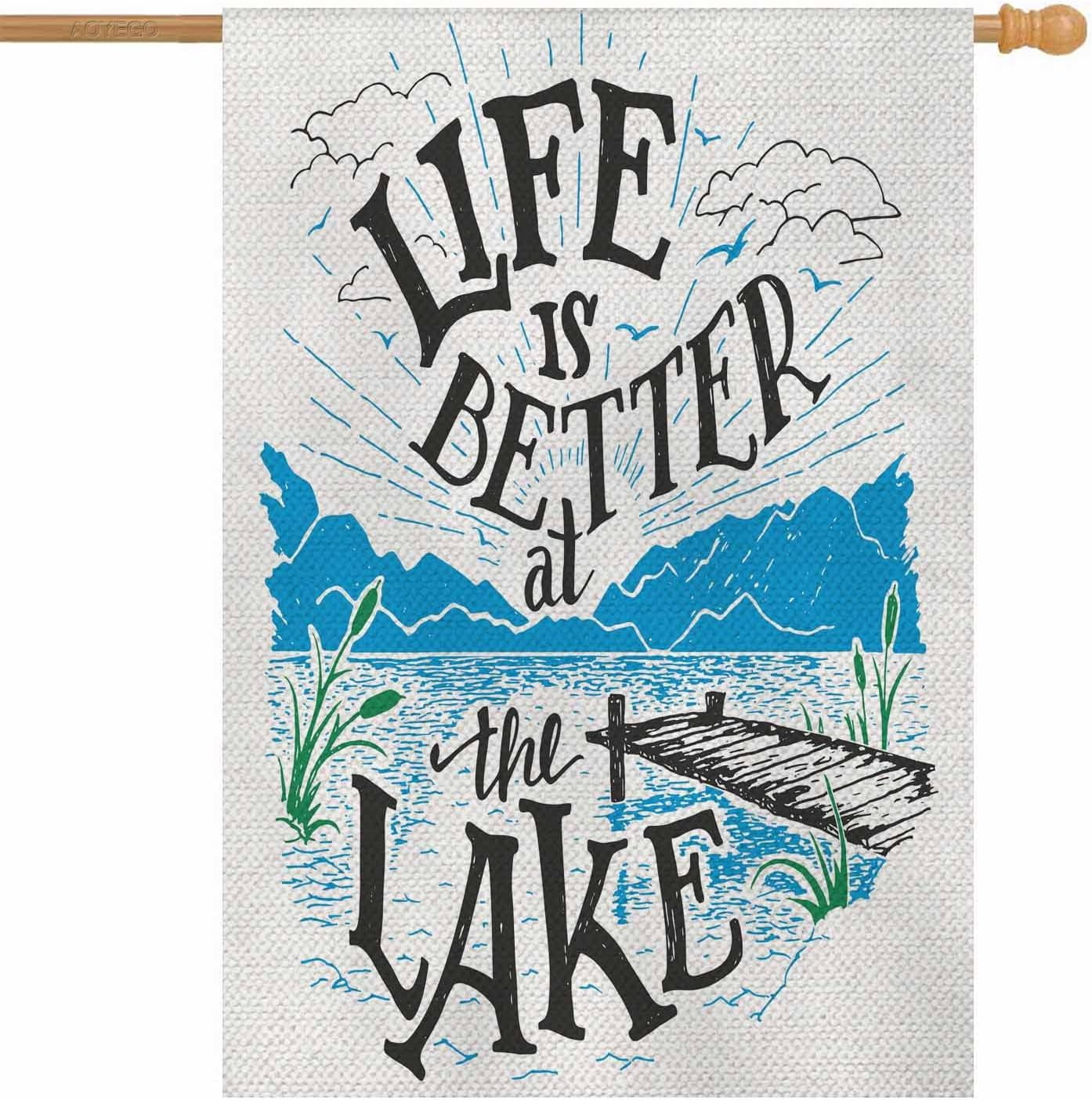 Life is Better At the Lake House Flag 28 x 40 Inch Large Vertical ...
