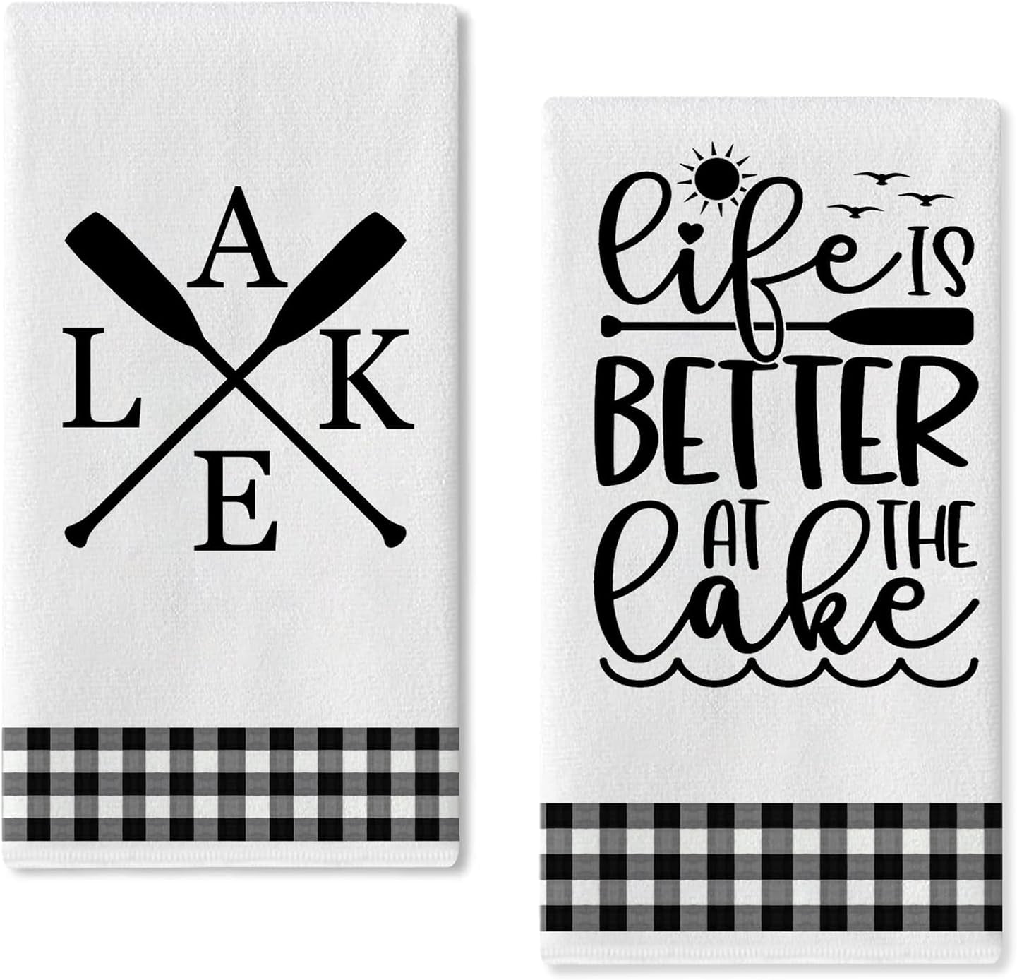 Life is Better at The Lake House Spring Summer Kitchen Dish Towel ...