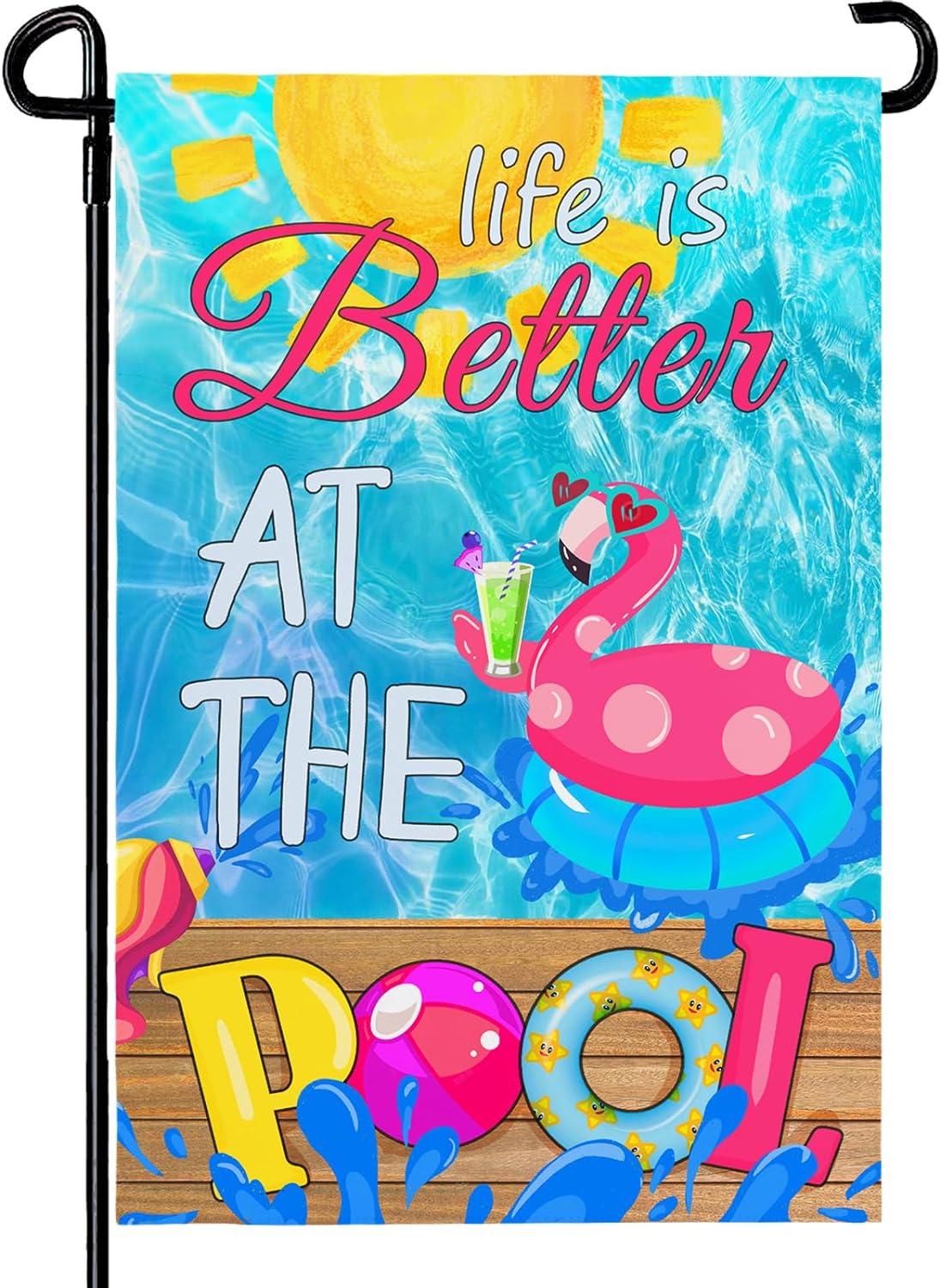Life is Better at the Pool Garden Flag Swimming Pool Party Yard Flags ...