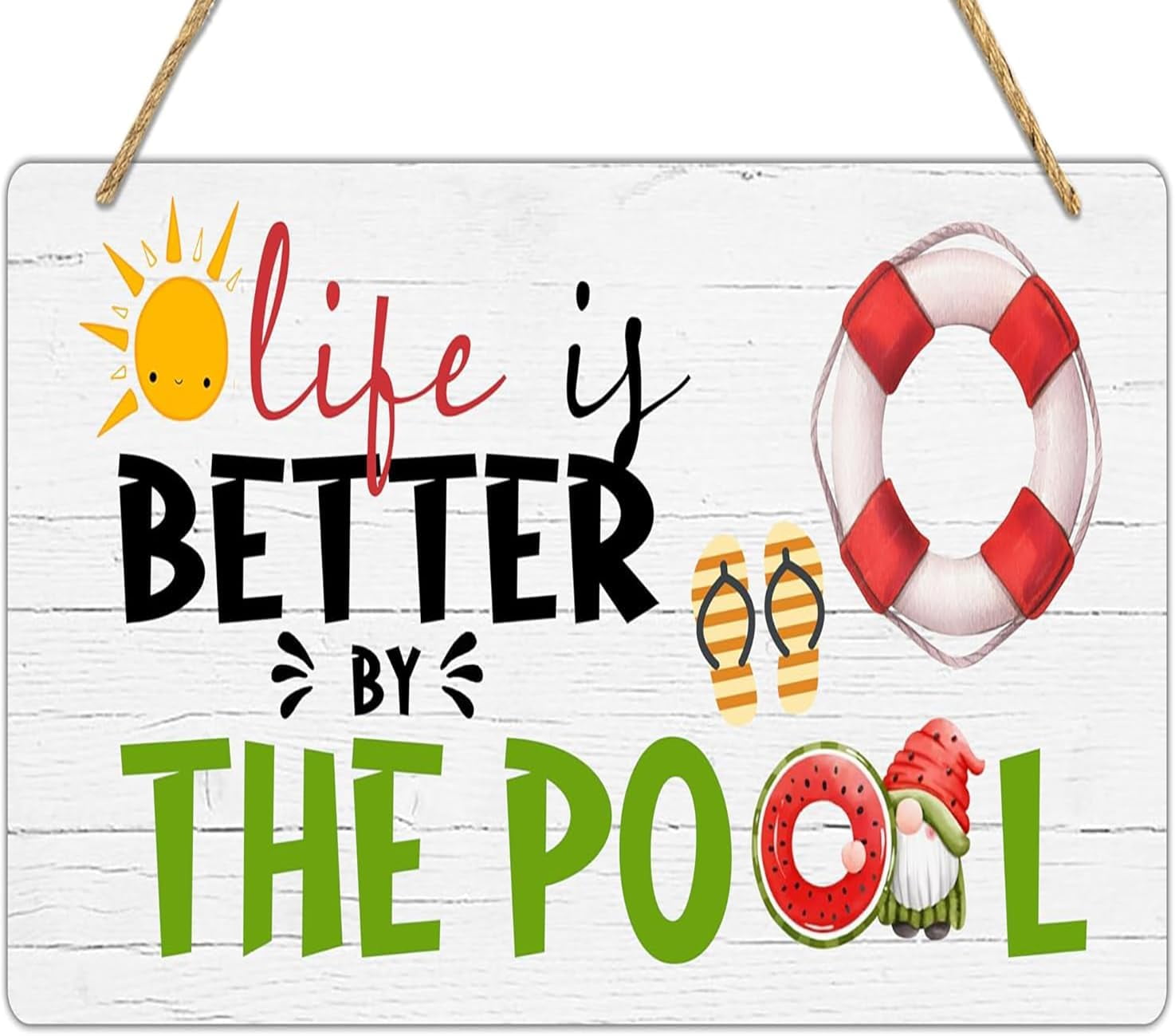 Life is Better by the Pool Hanging Wood Sign Home Decorative, Printed ...