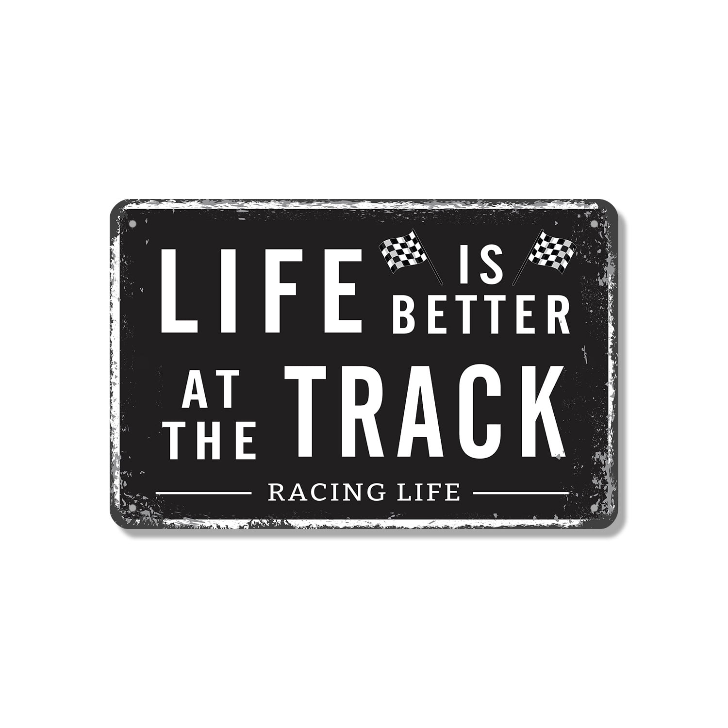 Life Is Better At The Track 18 Inch x 24 Inch Novelty Aluminum Metal ...