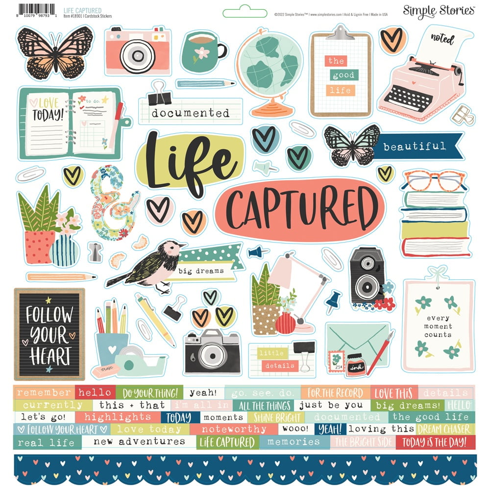 Life Captured Cardstock Stickers 12"X12"-Combo - Walmart.com