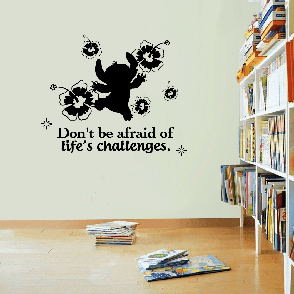 Life Challenges Quote Lilo and Stitch Disney Cartoon Wall Sticker Art ...