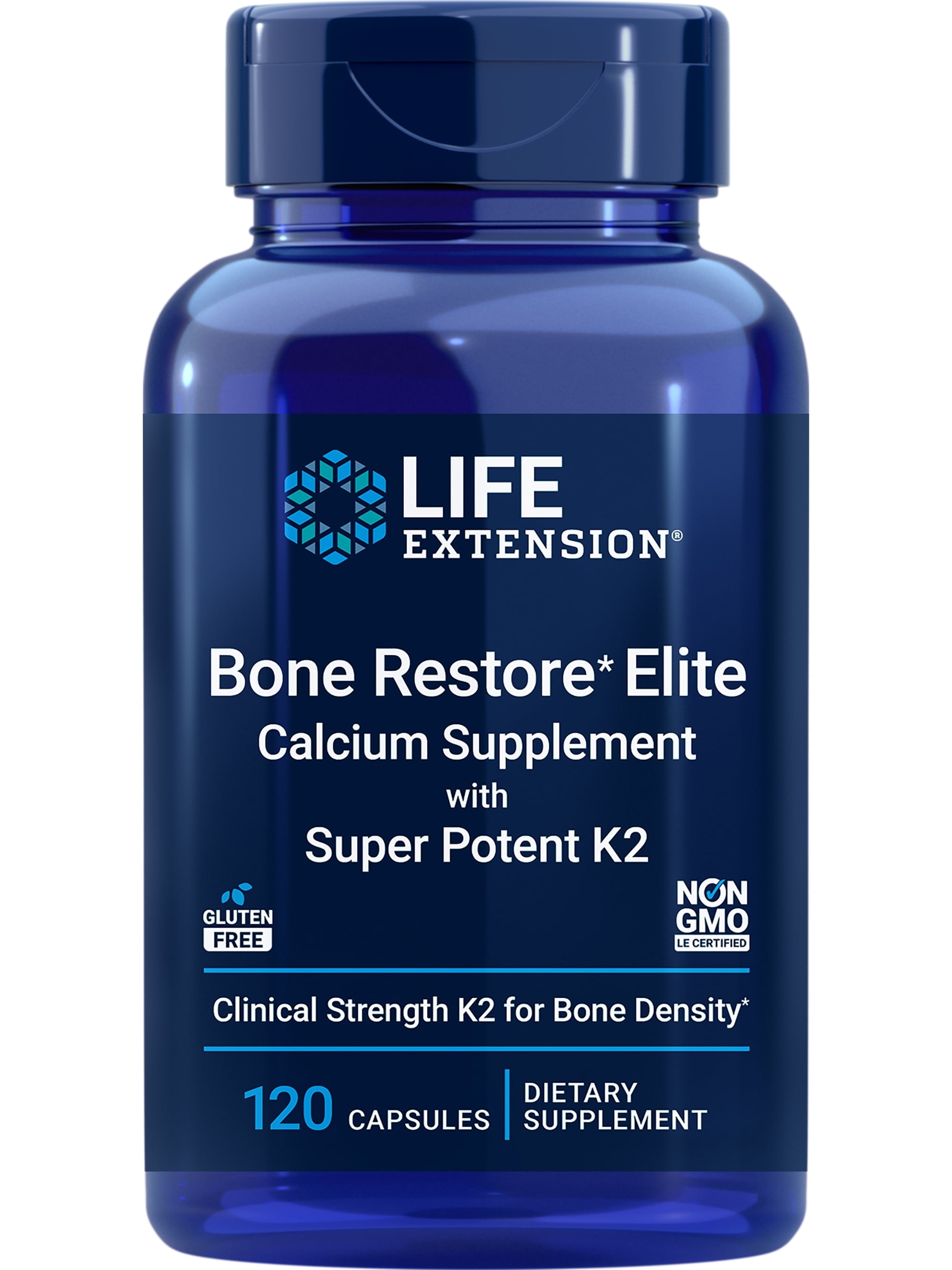 Life Extension Bone Restore Elite Calcium Supplement with K2, Calcium, Vitamin D3, Magnesium ...