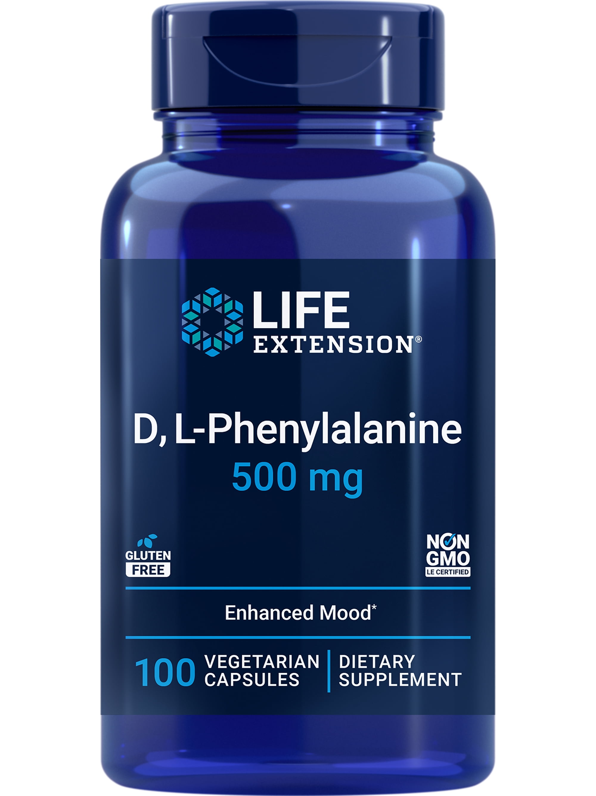 Life Extension D, L-Phenylalanine Capsules, 500 mg, Supports Mood ...