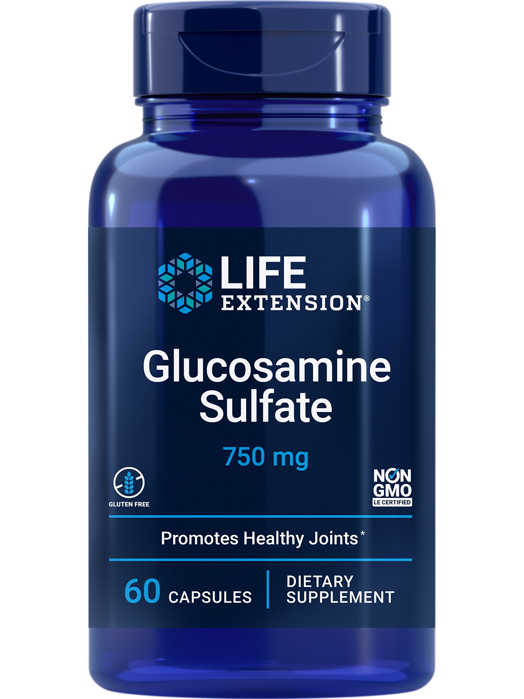 Life Extension Glucosamine Sulfate, 750 mg, supports knee comfort and ...