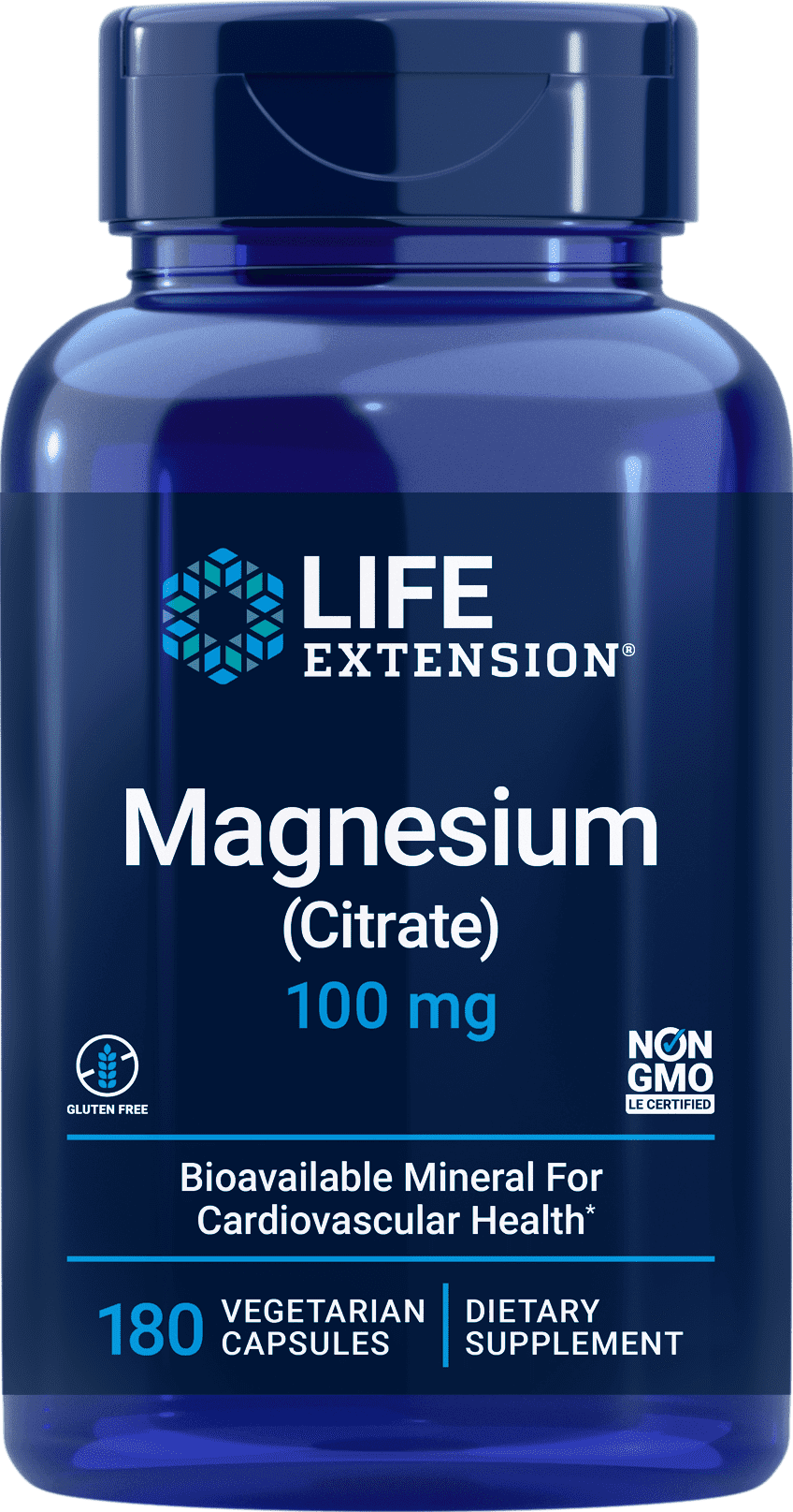 Life Extension, Magnesium Citrate, 100mg, 180 Vegetarian Capsules ...