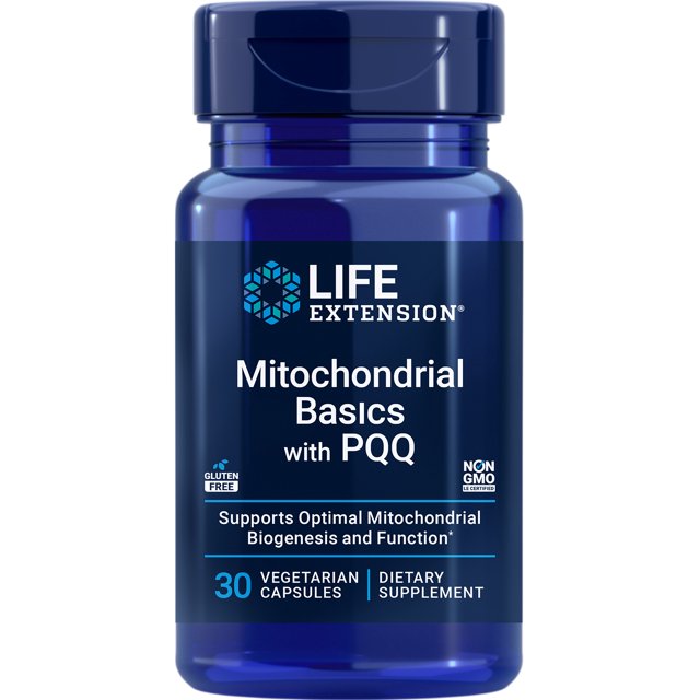 Life Extension Mitochondrial Basics with PQQ - 3 nutrients for cellular energy in one - Gluten ...