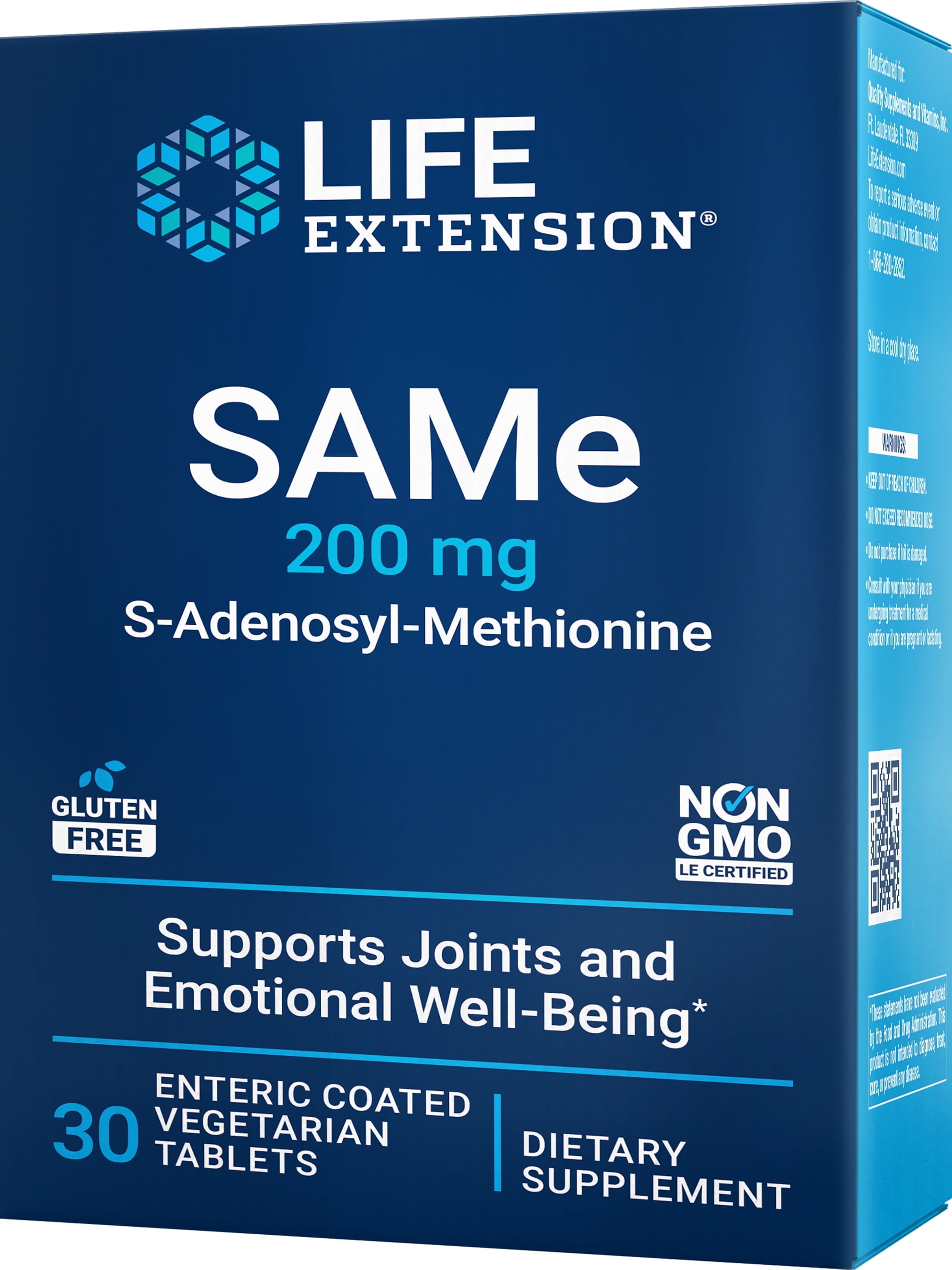 Life Extension SAMe 200 mg Promotes Mood, Liver, and Joint Support ...