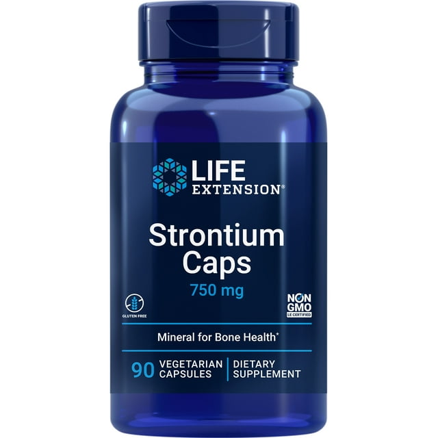 Life Extension Strontium Caps, 750 mg - Bone Health Support Supplement ...