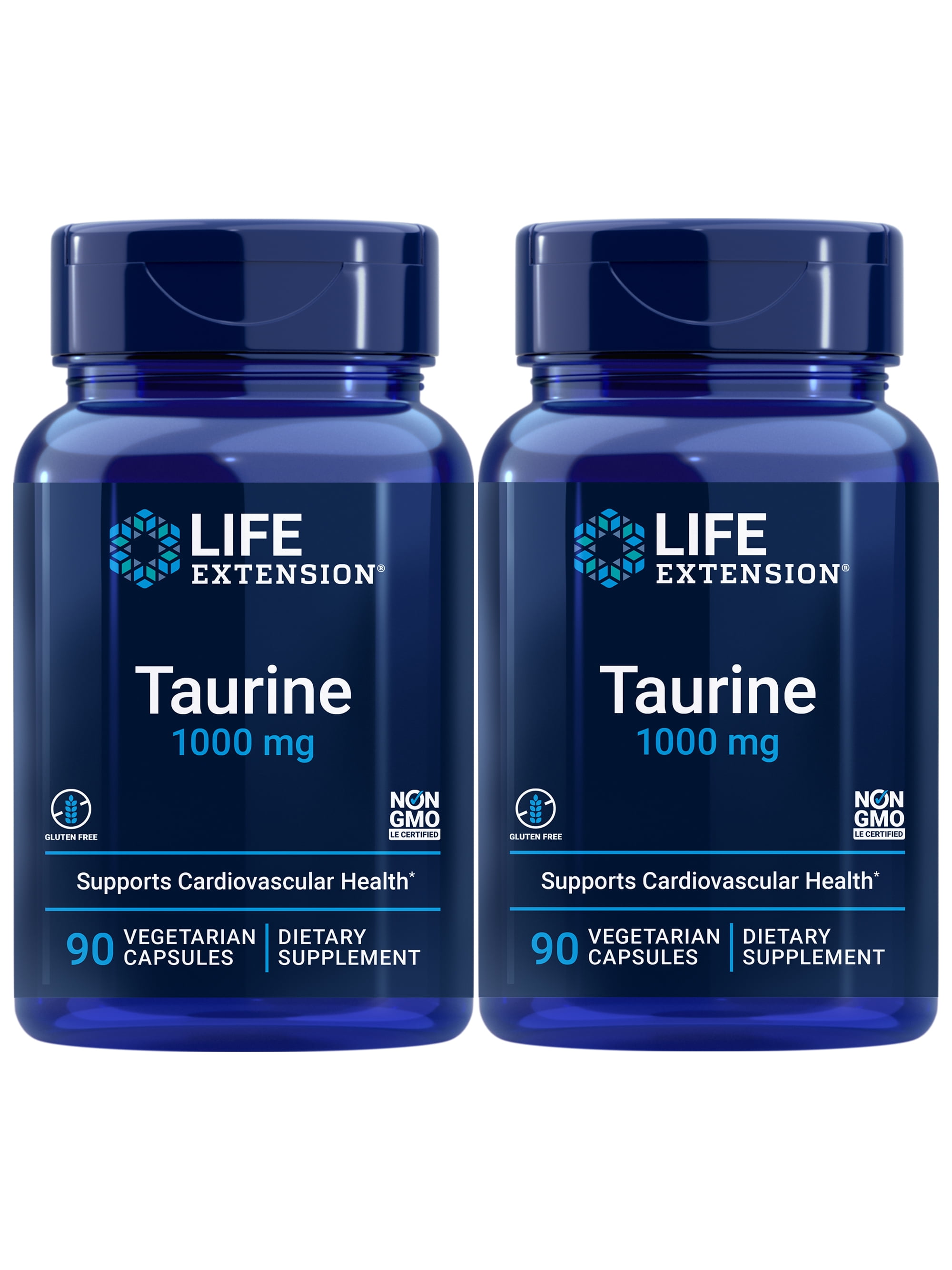 Life Extension Taurine Amino Acid Supplement, 1000 mg, Heart, Brain, Muscle Recovery, 90 ...