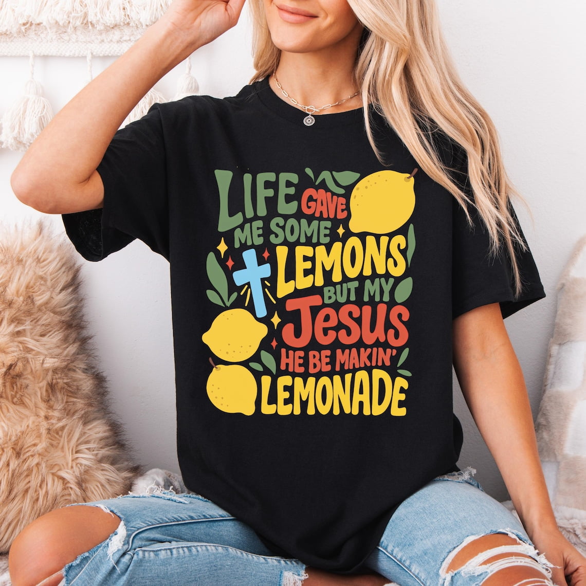 Life Gave Me Lemons Christian T-Shirt – Jesus Christ Faith Shirt, Bible ...
